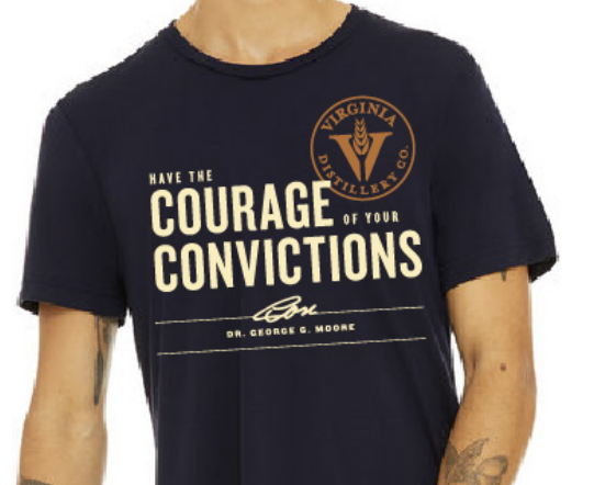 T-Shirt: Navy Courage Logo – Virginia Distillery Company